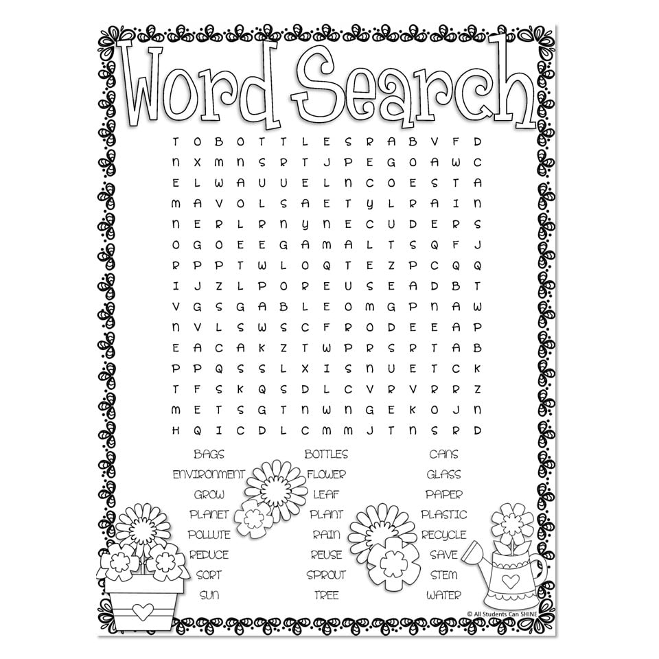 Spring Activities - Word Search - Lucky Little Learners