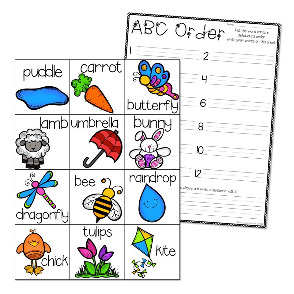Spring Centers - Literacy - ABC Order - Lucky Little Learners