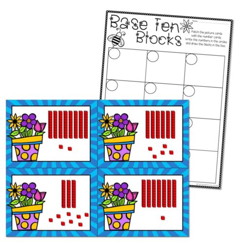 Spring Centers - Math - Place Value Base Ten Blocks - Lucky Little Learners