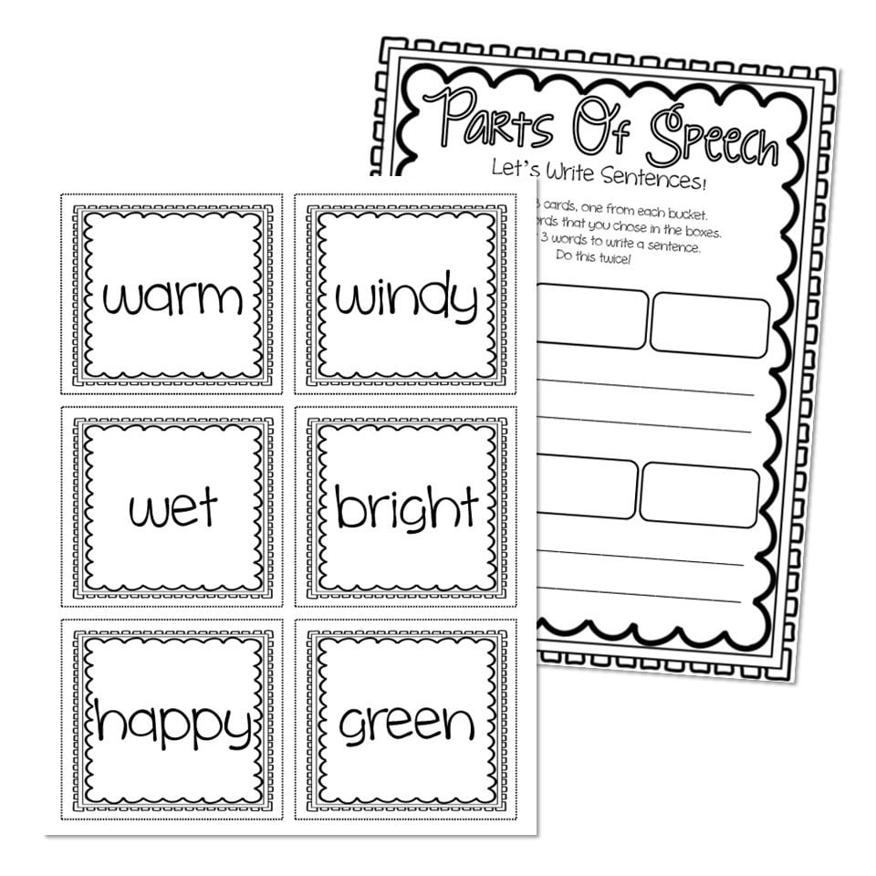 Spring Literacy Activities - Parts of Speech Sentences - Lucky Little ...