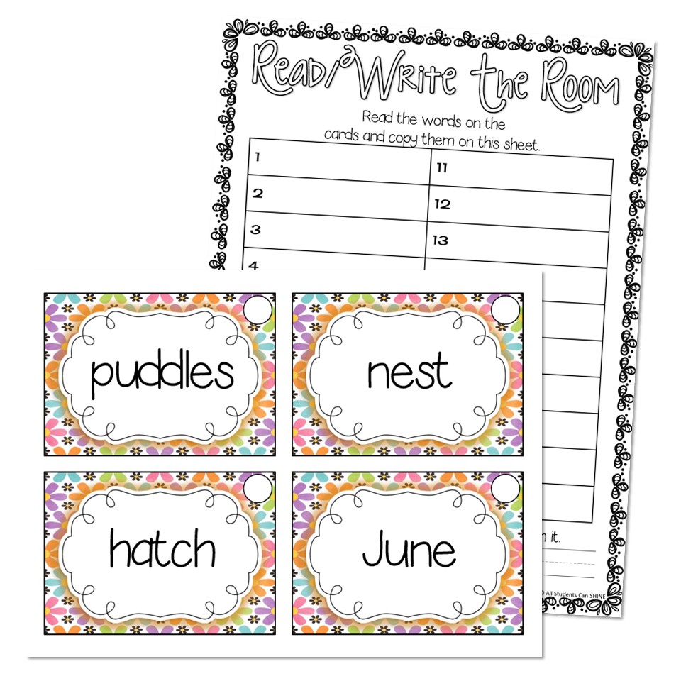 Spring Literacy Activities - Read and Write the Room - Lucky Little ...