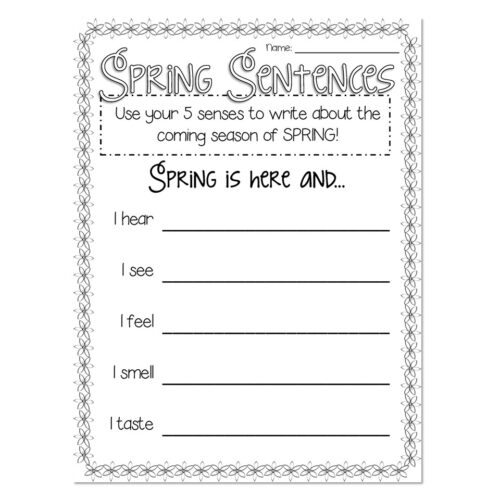 Spring Literacy Activities - Spring Sentences - Lucky Little Learners