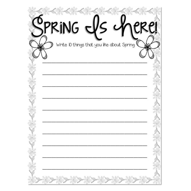 Spring Literacy Activities - Writing Prompts - Lucky Little Learners