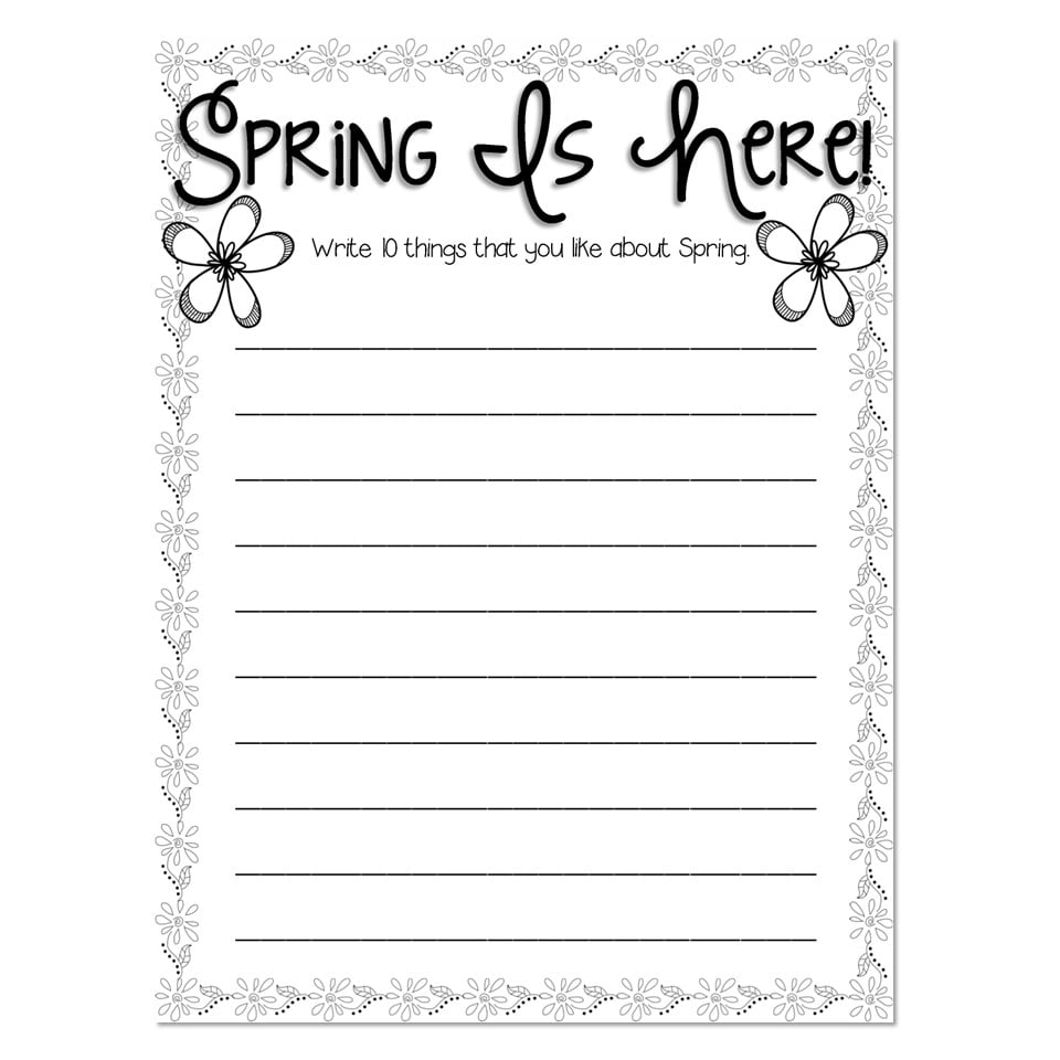 Spring Literacy Activities - Writing Prompts - Lucky Little Learners