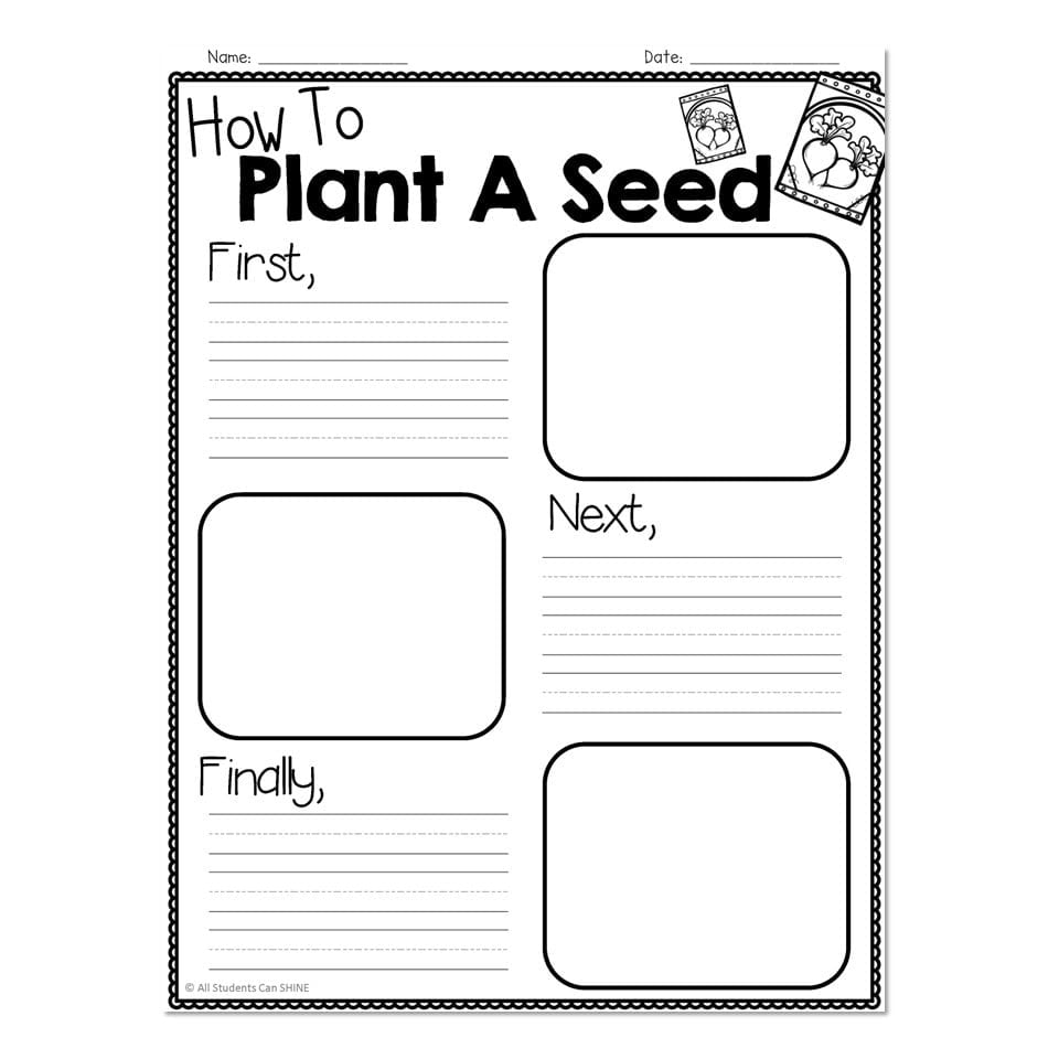 Spring Literacy Printables - How to Plant a Seed - Lucky Little Learners
