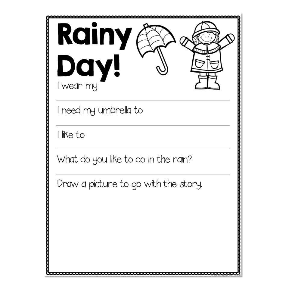 Spring Literacy Printables - Rainy Day - Lucky Little Learners