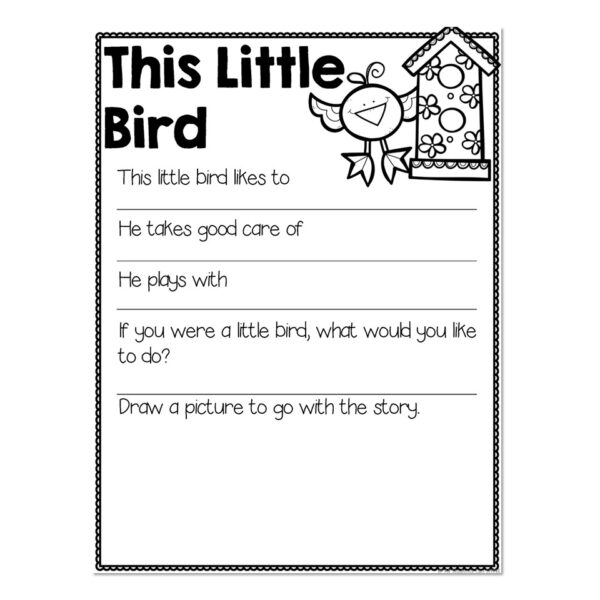 Spring Literacy Printables - This Little Bird - Lucky Little Learners