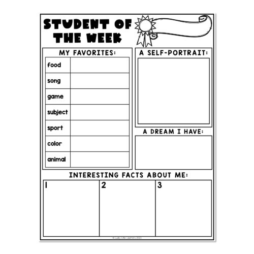 Student of the Week - Poster - Lucky Little Learners