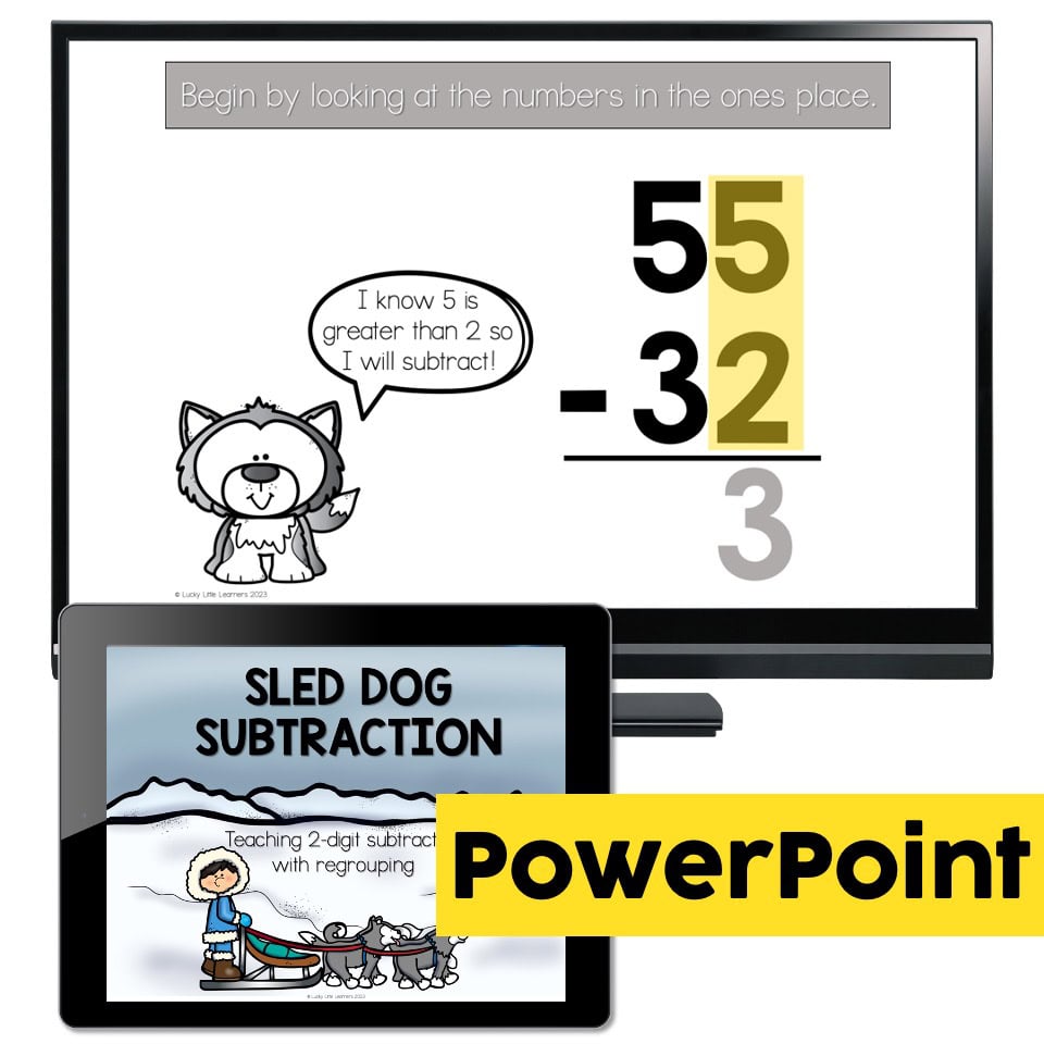 Sub Plans - Middle of Year - 2 Digit Subtraction - 2nd Grade Math Slides - Powerpoint - Lucky ...