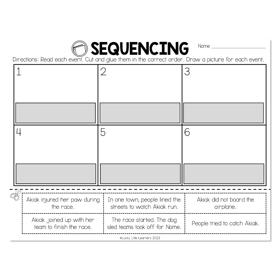 Sub Plans - Middle of Year - Akiak Book Companion - Sequencing - Lucky ...