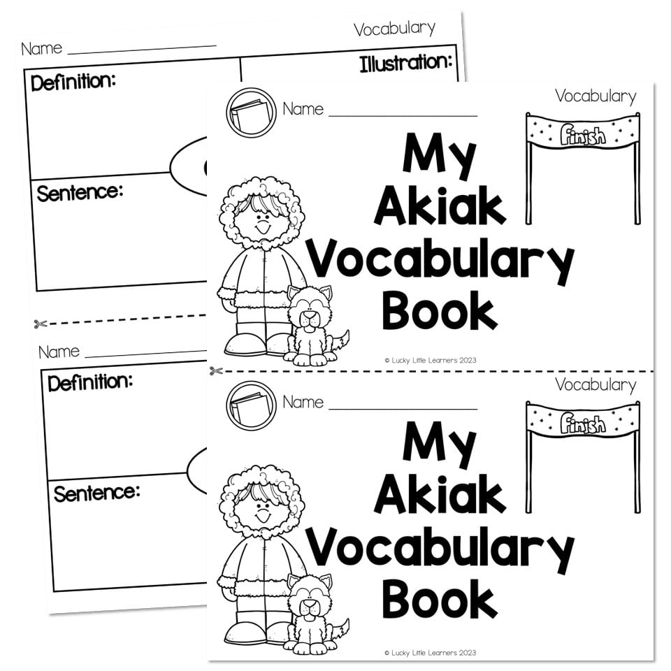 Sub Plans - Middle of Year - Akiak Book Companion - Vocabulary Book ...
