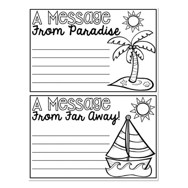 Summer Practice Packet - Postcards - Lucky Little Learners