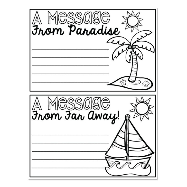 Summer Practice Packet - Postcards - Lucky Little Learners
