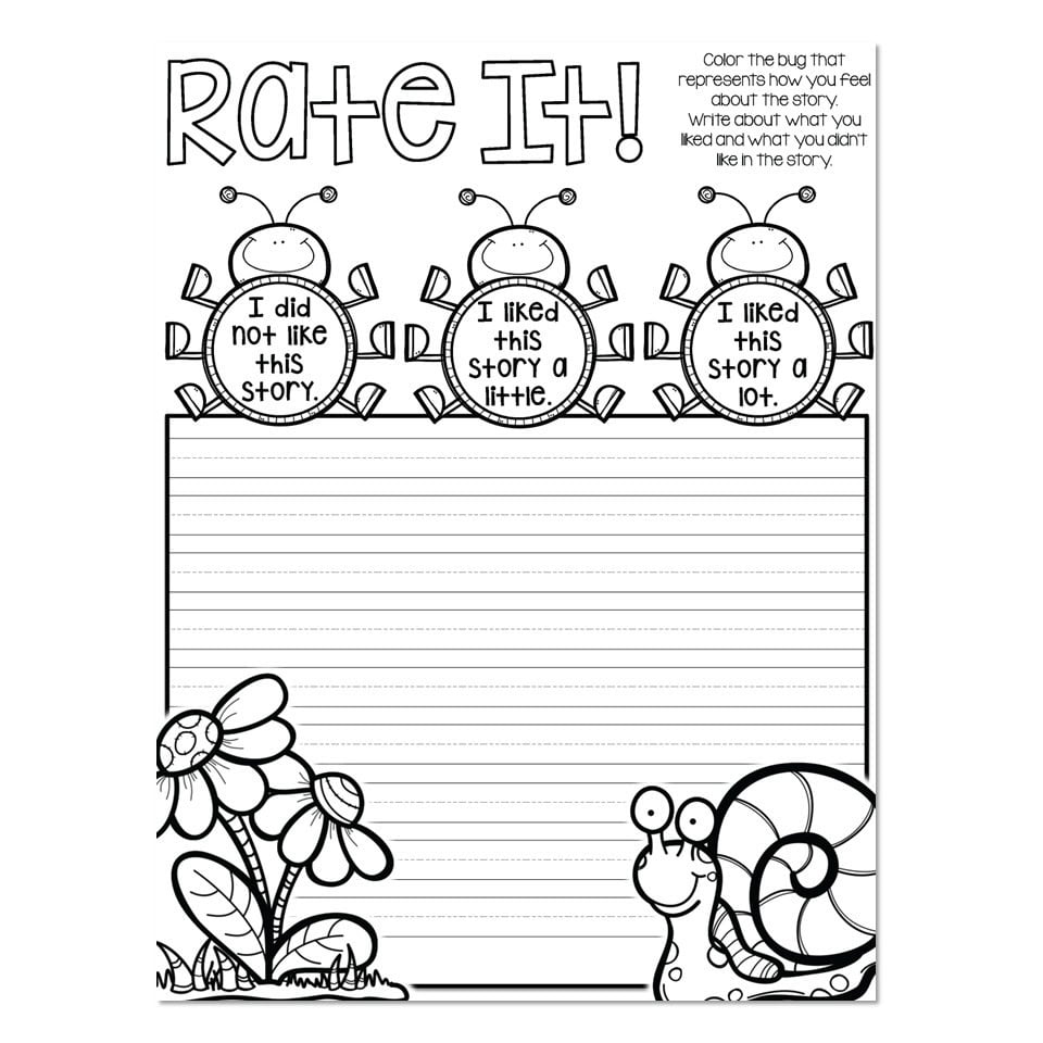 Summer Practice Packet - Reading Graphic Organizer - Rate It - Lucky ...