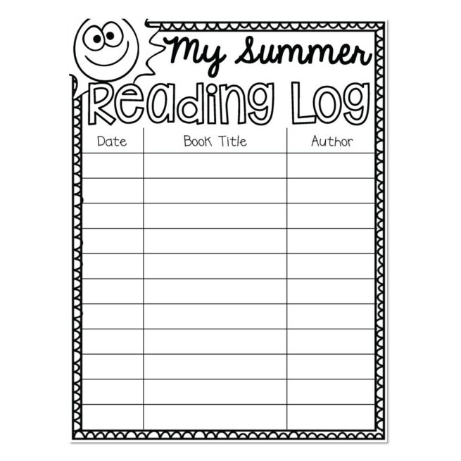 Summer Practice Packet - Reading Log - Lucky Little Learners