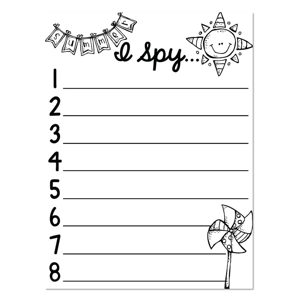 Summer Practice Packet - Summer Journal - I Spy - Lucky Little Learners