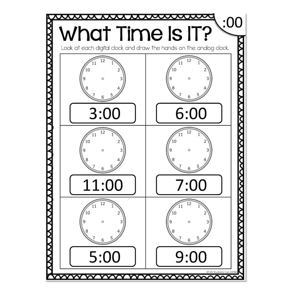 Telling Time Hands On Activities - What Time Is It - Lucky Little Learners