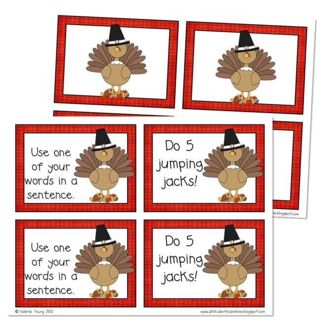 Thanksgiving Activities - Gobble Gobble Card Game - Lucky Little Learners
