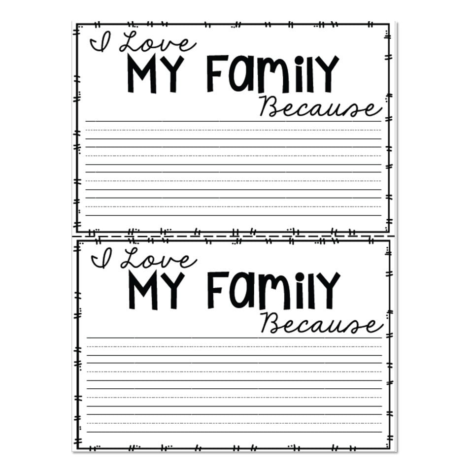 Thanksgiving Craftivity - Writing Prompt - I Love My Family - Lucky ...