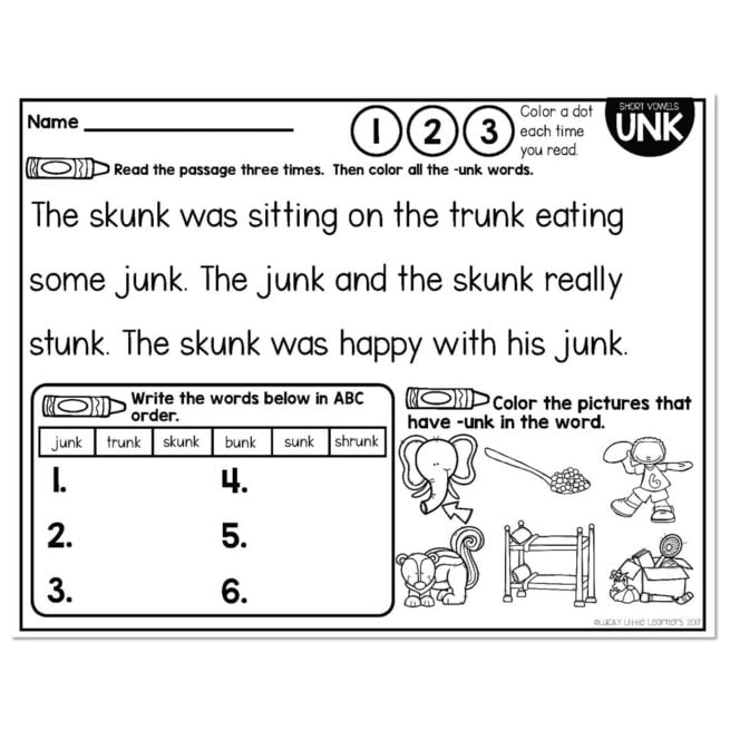 UNK - Short Vowel Phonics Mats 1st Grade - Lucky Little Learners