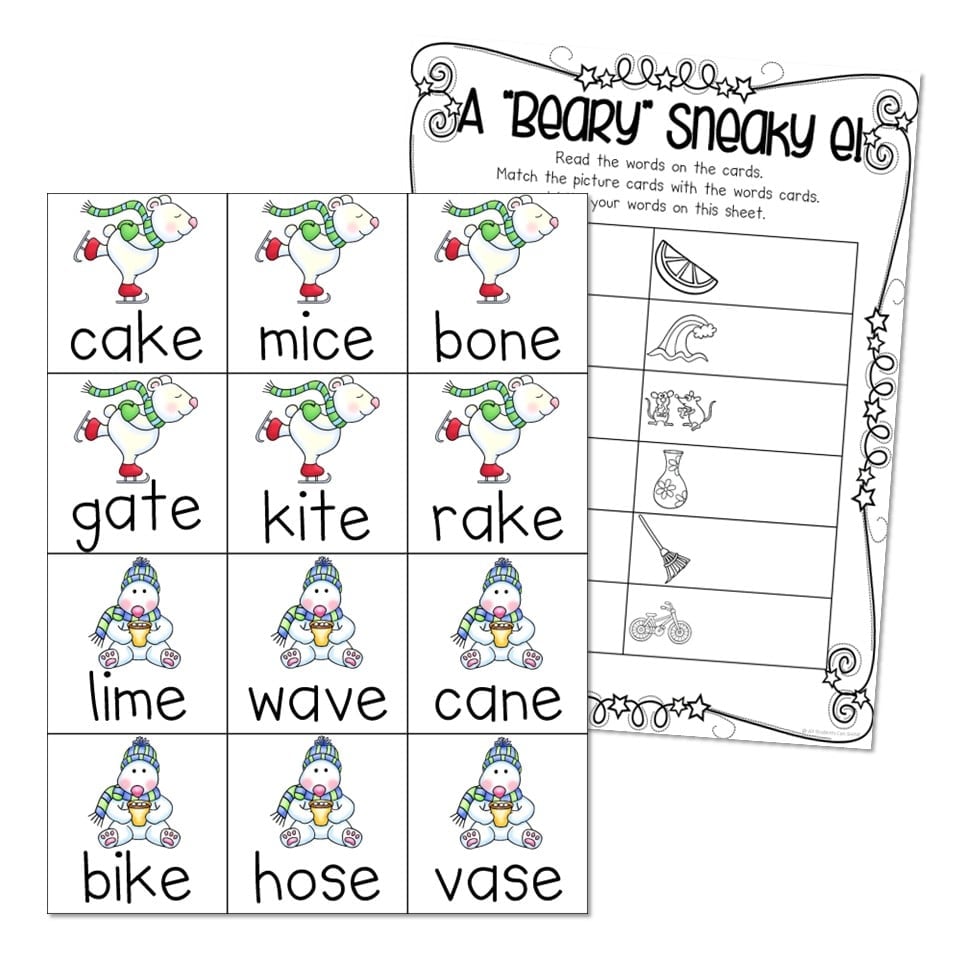 Winter Centers - Literacy - A Beary Sneaky E - Lucky Little Learners