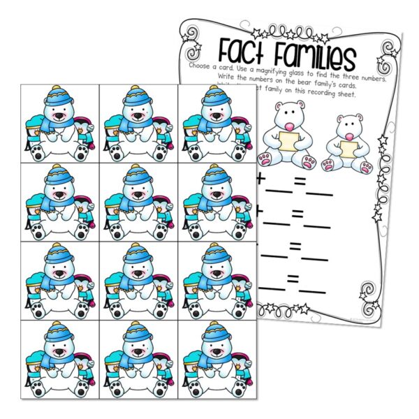 Winter Centers - Math - Fact Families - Lucky Little Learners