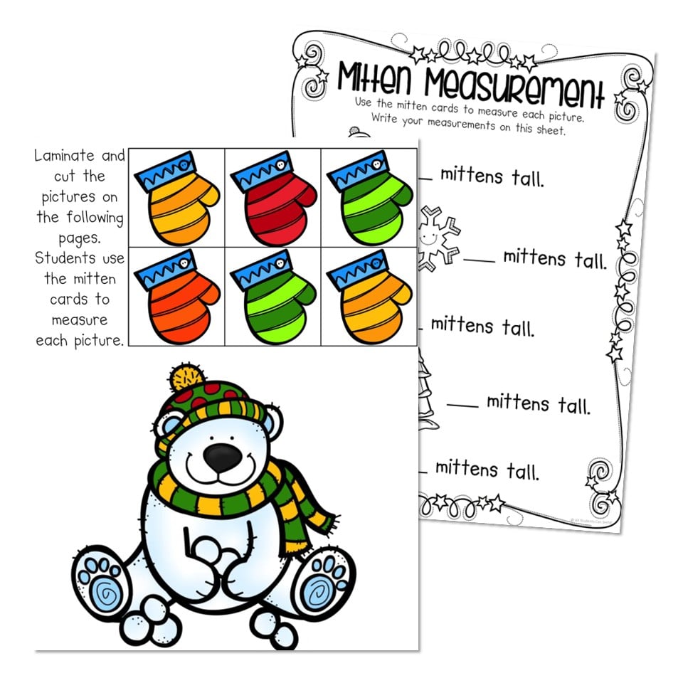 Winter Centers - Math - Mitten Measurement - Lucky Little Learners