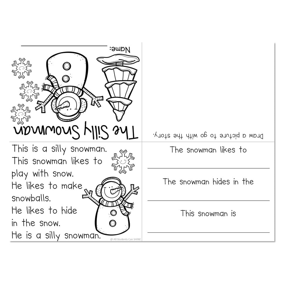 Winter Literacy Activities - Story Writing Mini Books - Lucky Little ...