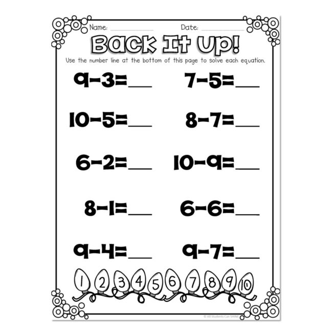 Winter Math Activities - Back it Up - Lucky Little Learners