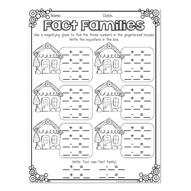 Winter Math Activities - Fact Families - Lucky Little Learners