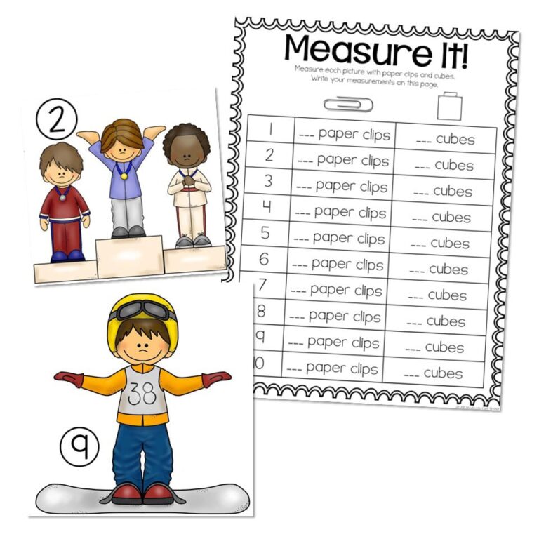 Winter Sports - Centers - Measurement - Measure It - Lucky Little Learners