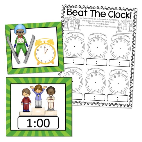 Winter Sports - Centers - Telling Time - Beat the Clock - Lucky Little ...