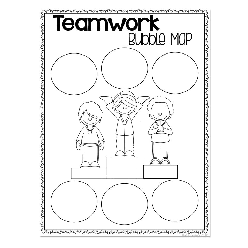Winter Sports - Craftivity - Teamwork Bubble Map - Lucky Little Learners