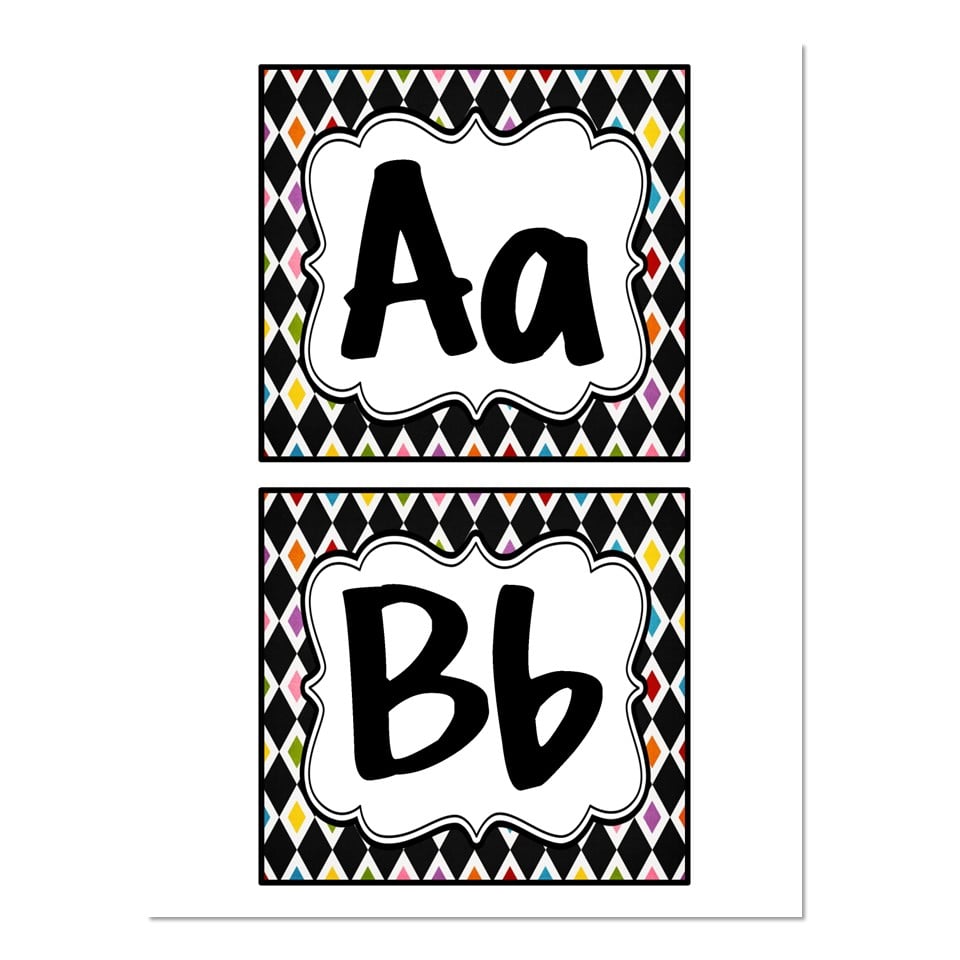 Word Wall - Large Alphabet Cards - Option 1 - Lucky Little Learners