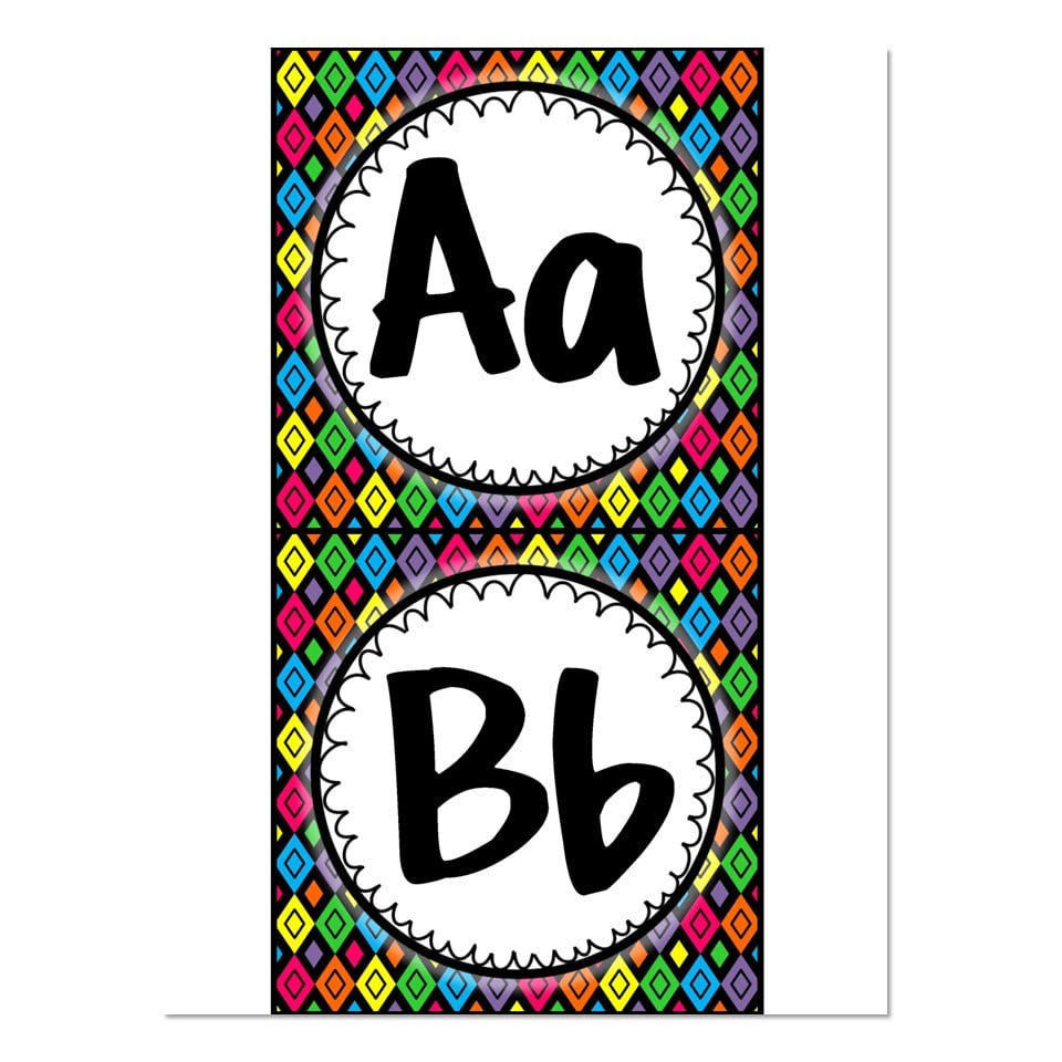 Word Wall - Large Alphabet Cards - Option 2 - Lucky Little Learners