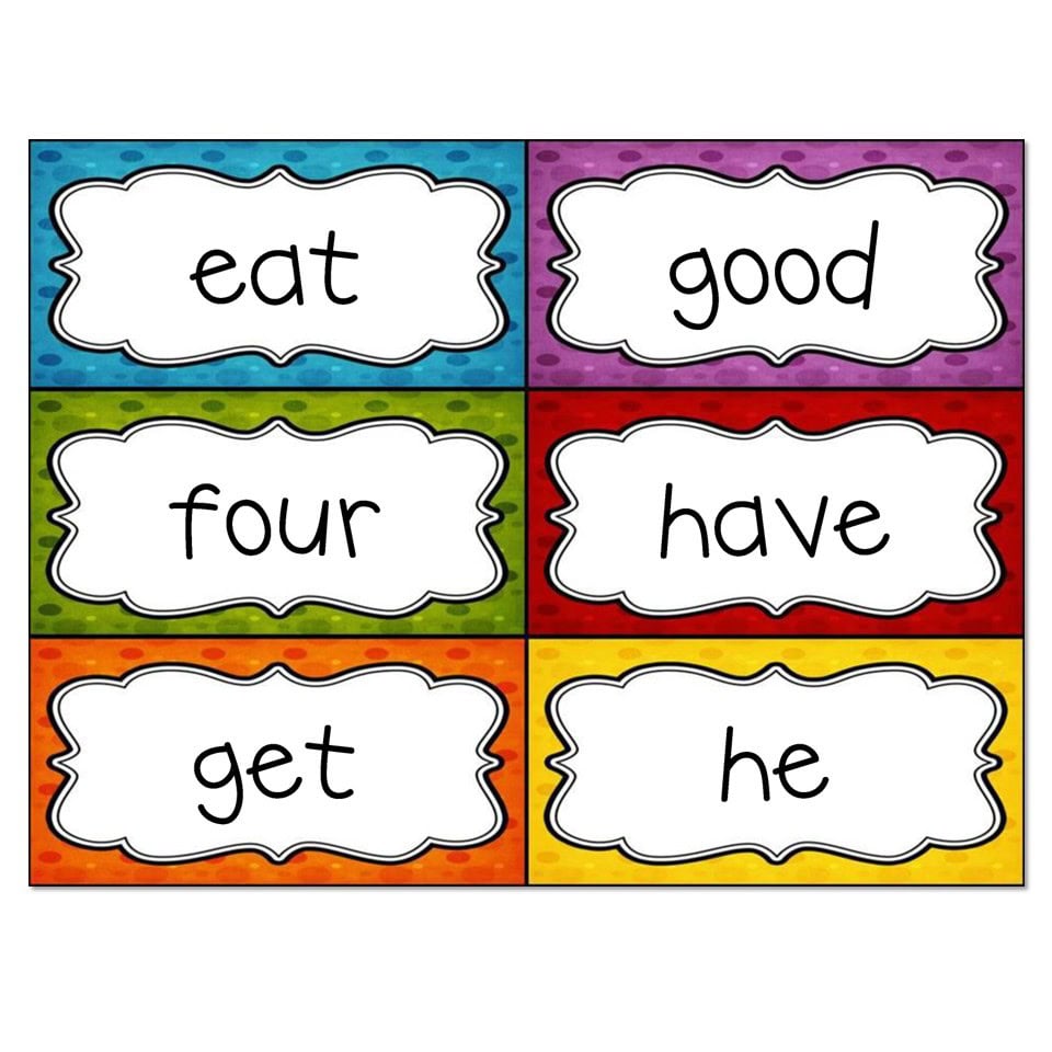 Word Wall - Sight Words - Small Cards - Lucky Little Learners