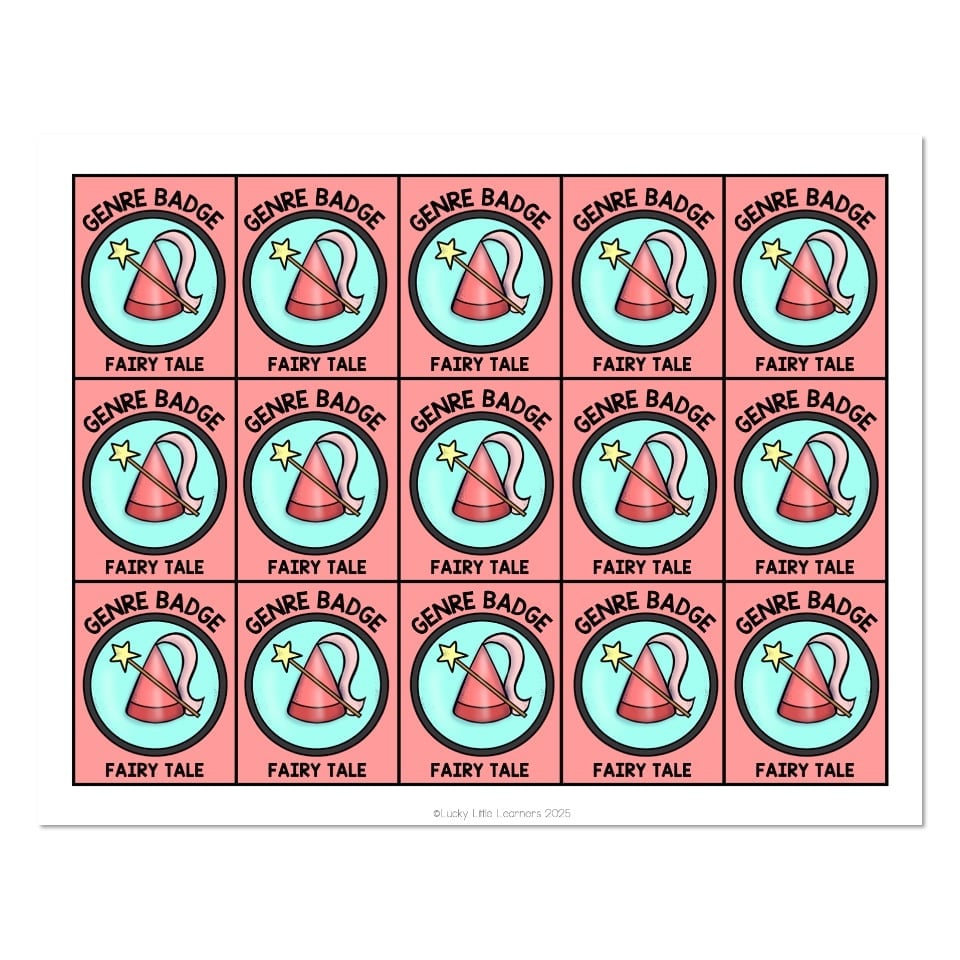 Brag Tags - Reading Genre Badge - Fairy Tale - Lucky Little Learners