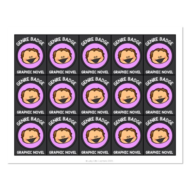 Brag Tags - Reading Genre Badge - Graphic Novel - Lucky Little Learners