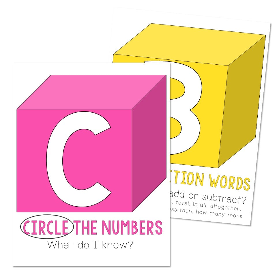 CUBES Word Problems Bulletin Board - Lucky Little Learners