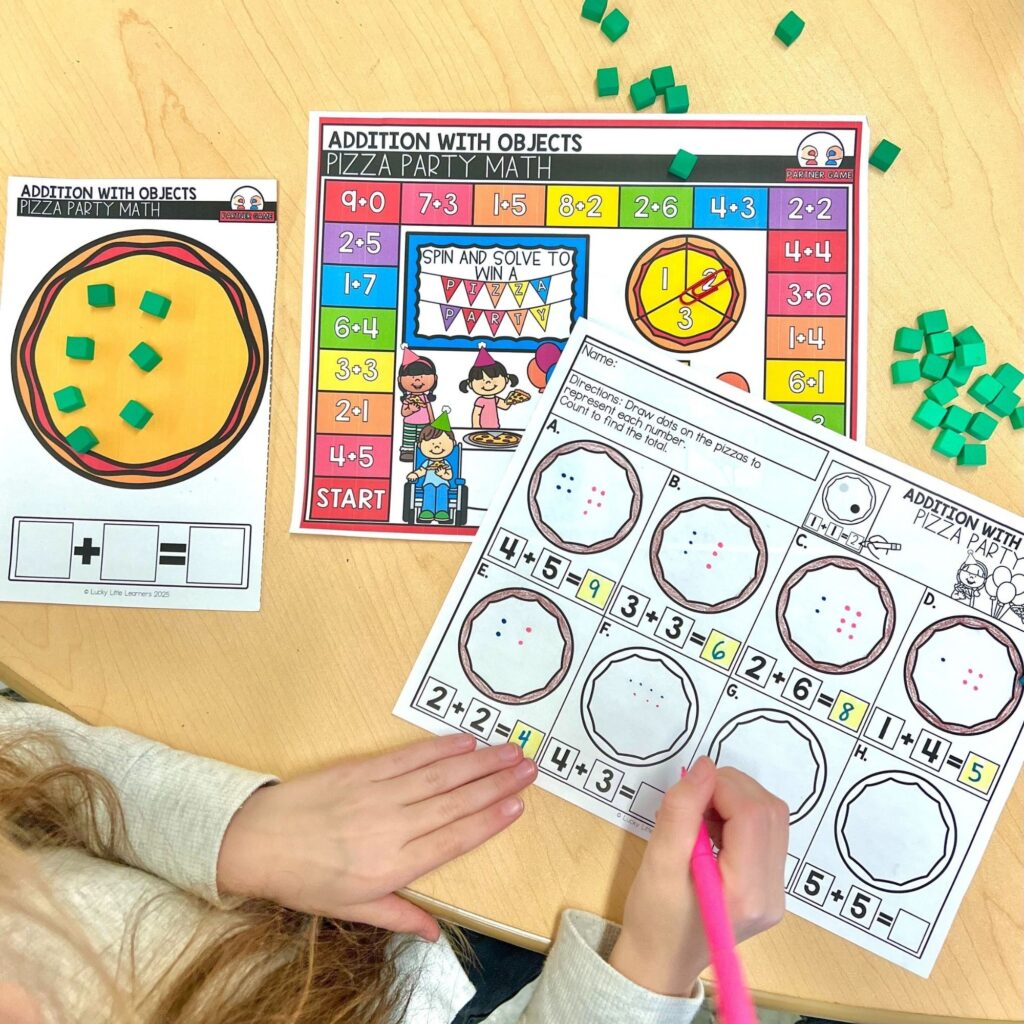 February Math Centers & Activities for Kindergarten - Lucky Little Learners