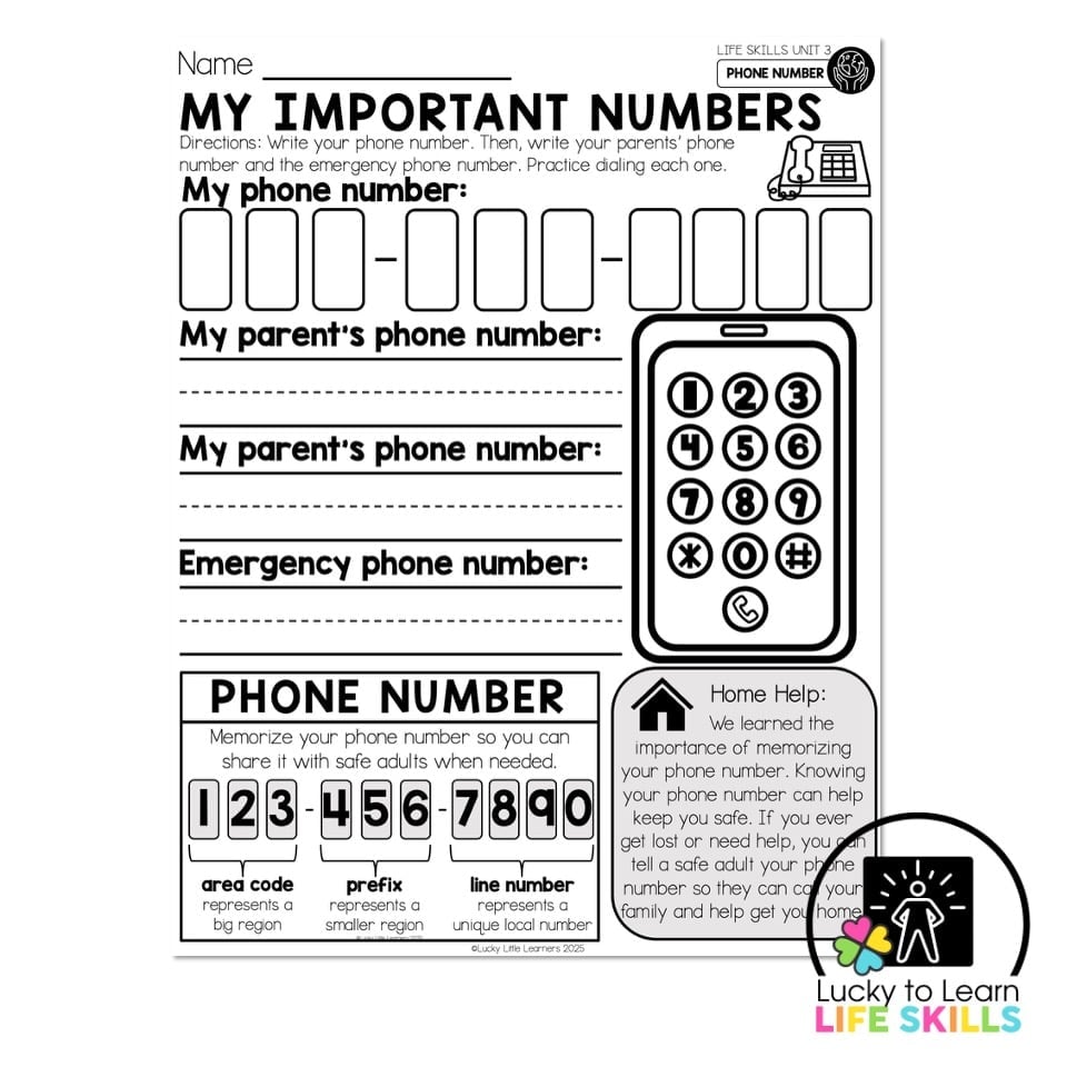 Lucky to Learn Life Skills - Unit 3 Identity & Information - Phone ...
