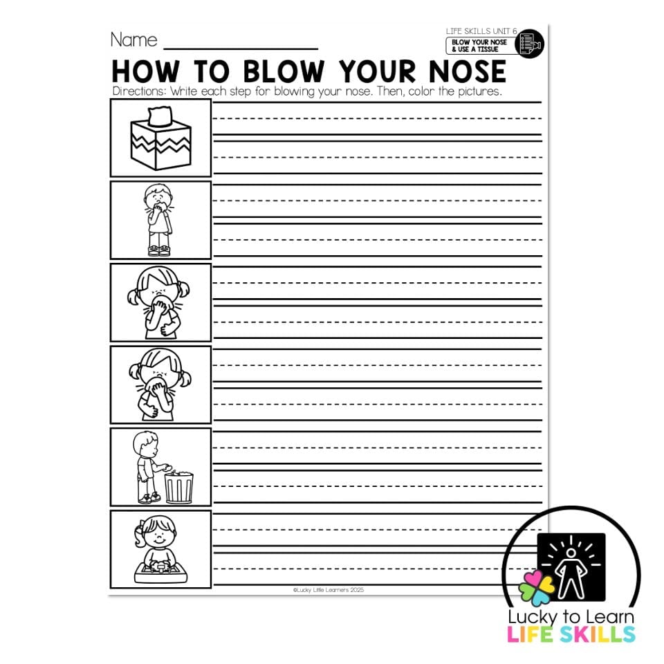 Lucky to Learn Life Skills - Unit 6 Clothing & Self-Care - Blow Your ...