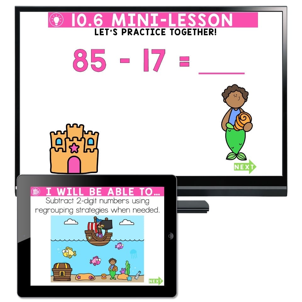 Lucky to Learn Math - Lesson 10.6 - 2-Digit Subtraction Review ...