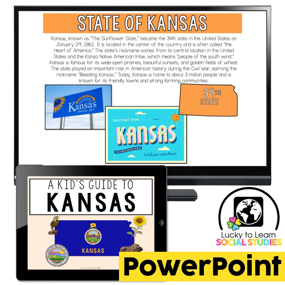 Lucky to Learn Social Studies - US States - Kansas - Teaching Slides ...