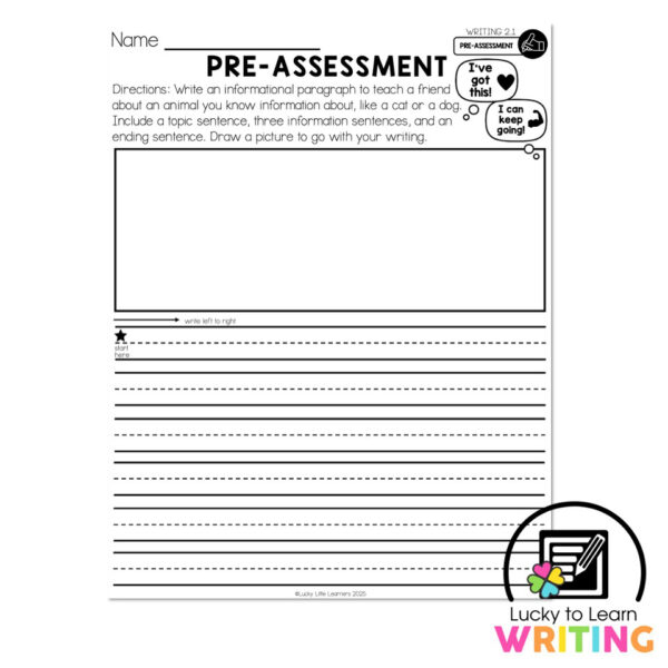 Lucky to Learn Writing 1st Grade - Intro to Informational - Writing 2.1 ...