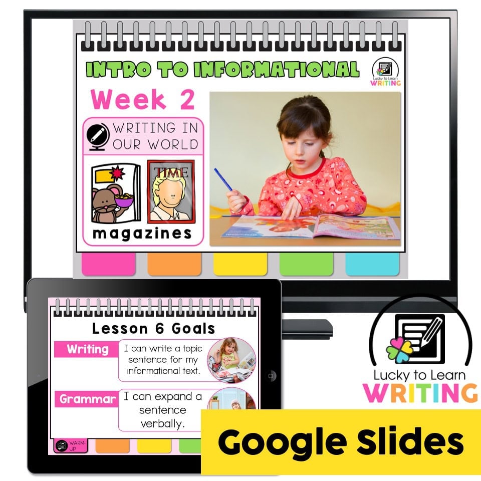 Lucky to Learn Writing 1st Grade - Intro to Informational - Week 2 ...