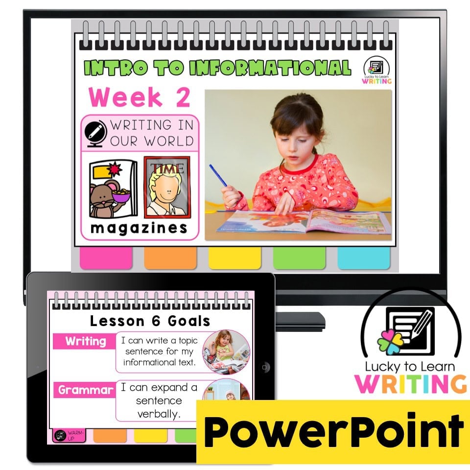 Lucky to Learn Writing 1st Grade - Intro to Informational - Week 2 ...