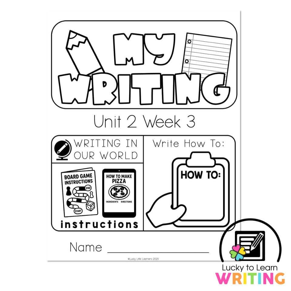 Lucky to Learn Writing 1st Grade - Intro to Informational - Week 3 ...