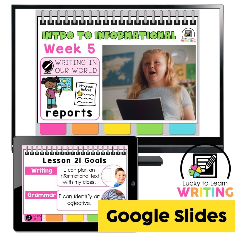 Lucky to Learn Writing 1st Grade - Intro to Informational - Week 5 ...