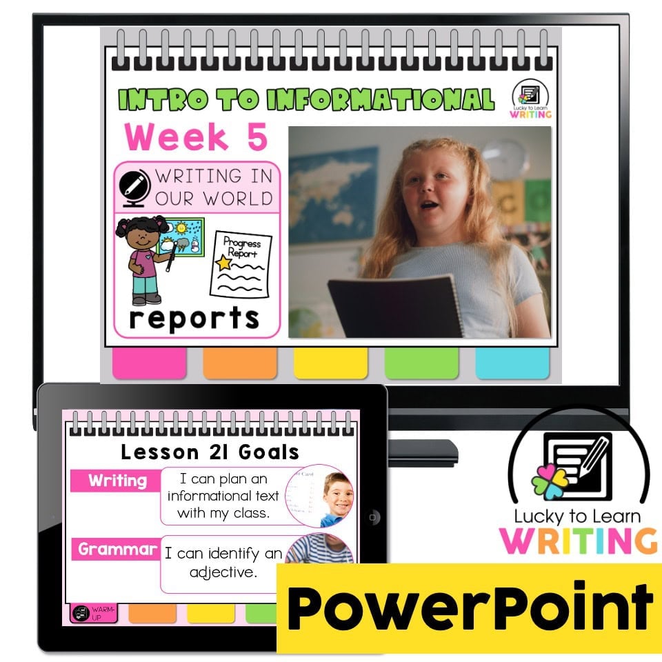 Lucky to Learn Writing 1st Grade - Intro to Informational - Week 5 ...